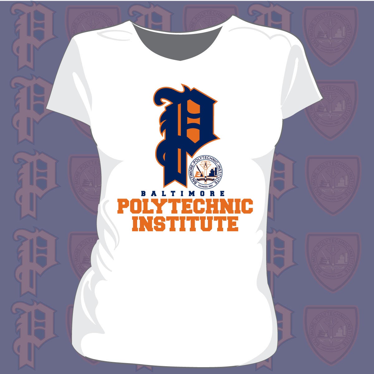 POLY-9P-logo-LADIES-WHITE-Ts | Skoolpryde